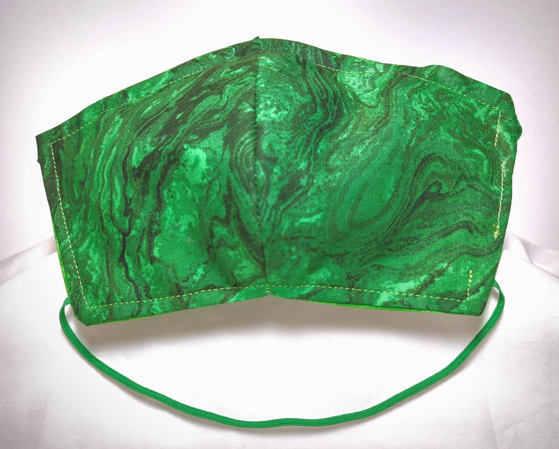 Adult Size Cloth Face Mask Green Marble Fabric Face Mask W/ Filter ...
