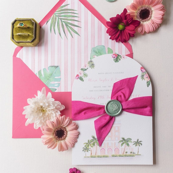 Preppy Beach Wedding Invitations
