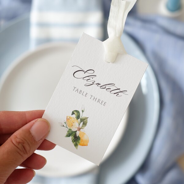 Lemon Name Placecards - Etsy