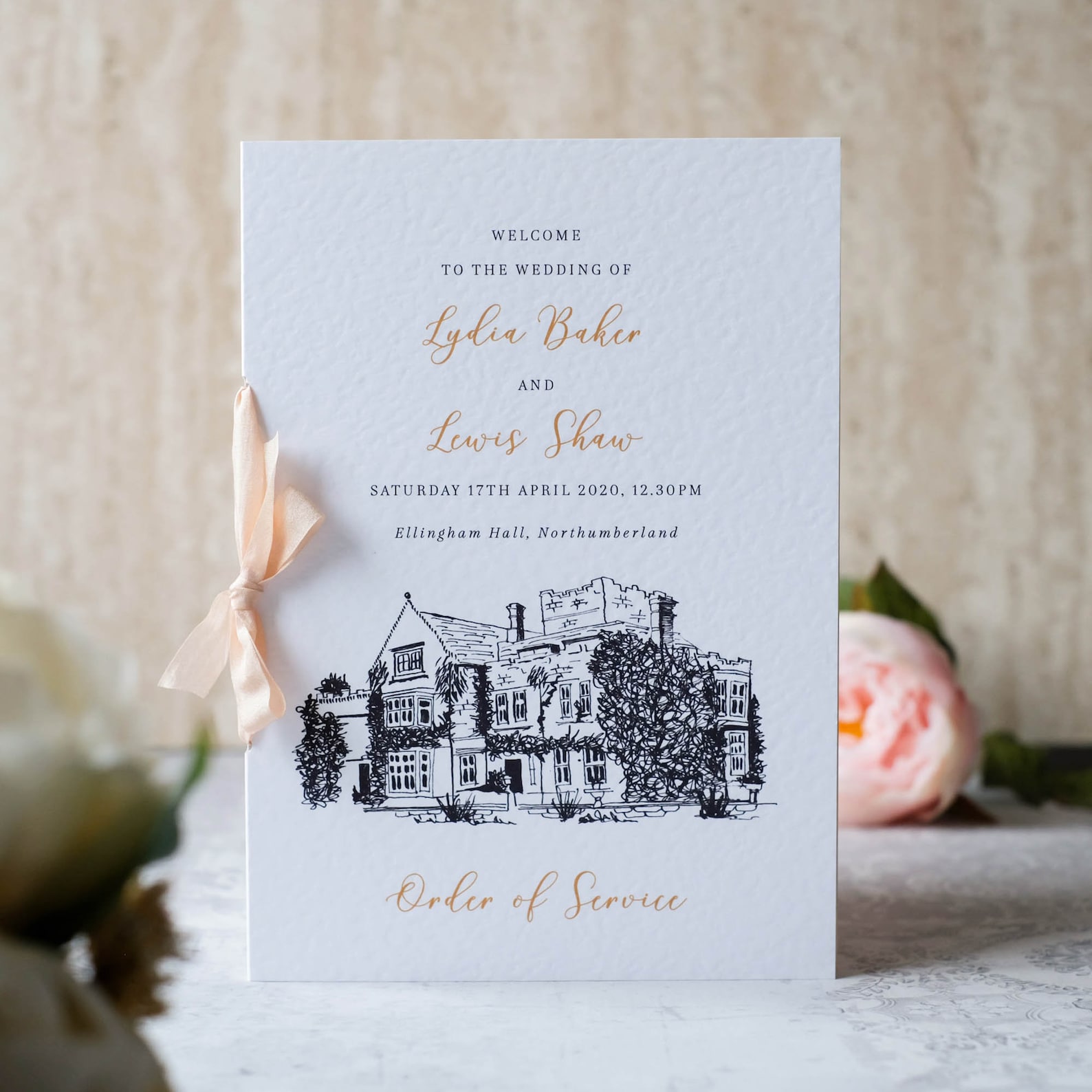 Wedding Order of Service Venue Portrait Wedding Program | Etsy