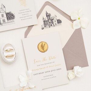 Castle Wedding Invitations, Castle Invites, Custom Wedding Venue ...