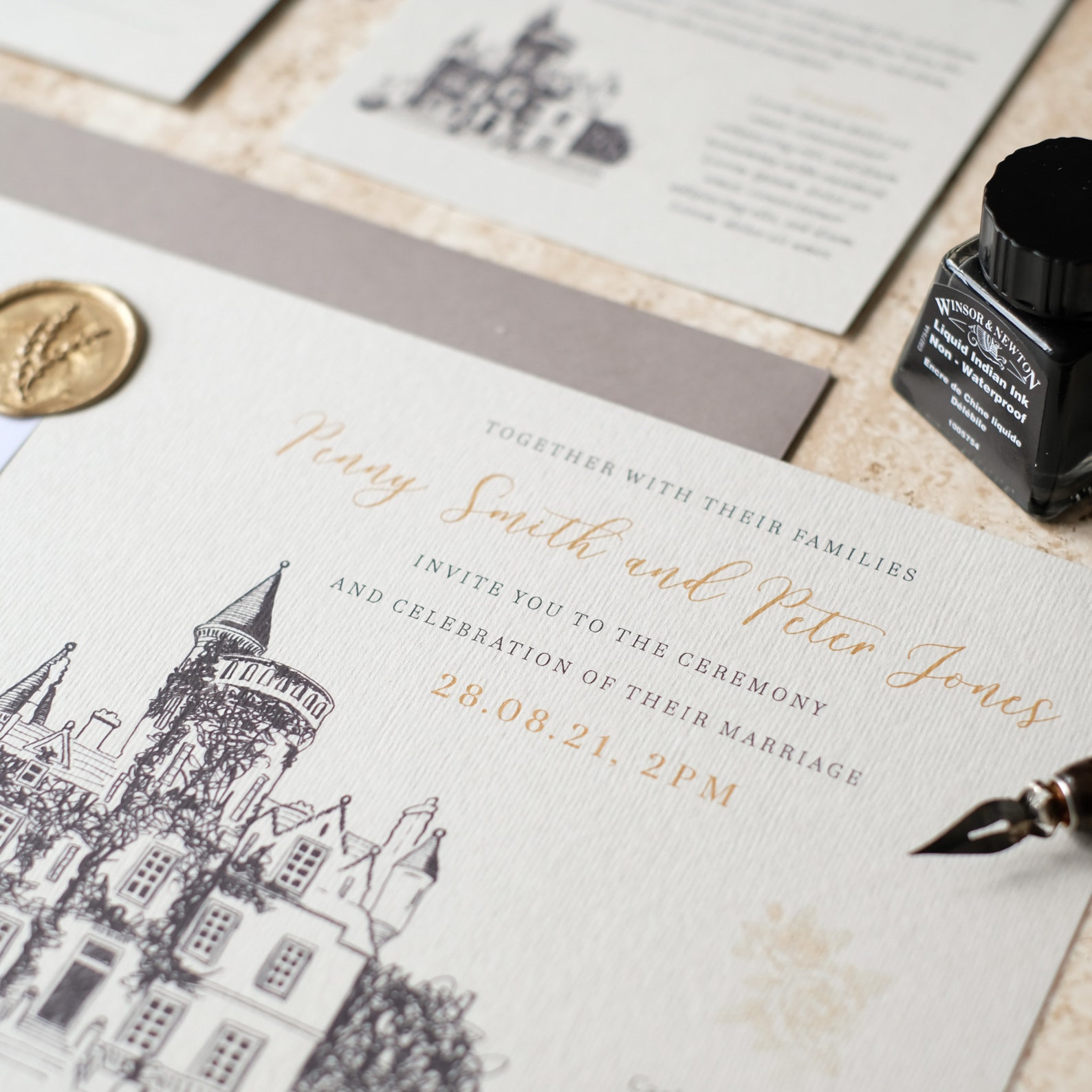 Castle Wedding Invitations, Castle Invitations, Scottish Wedding ...