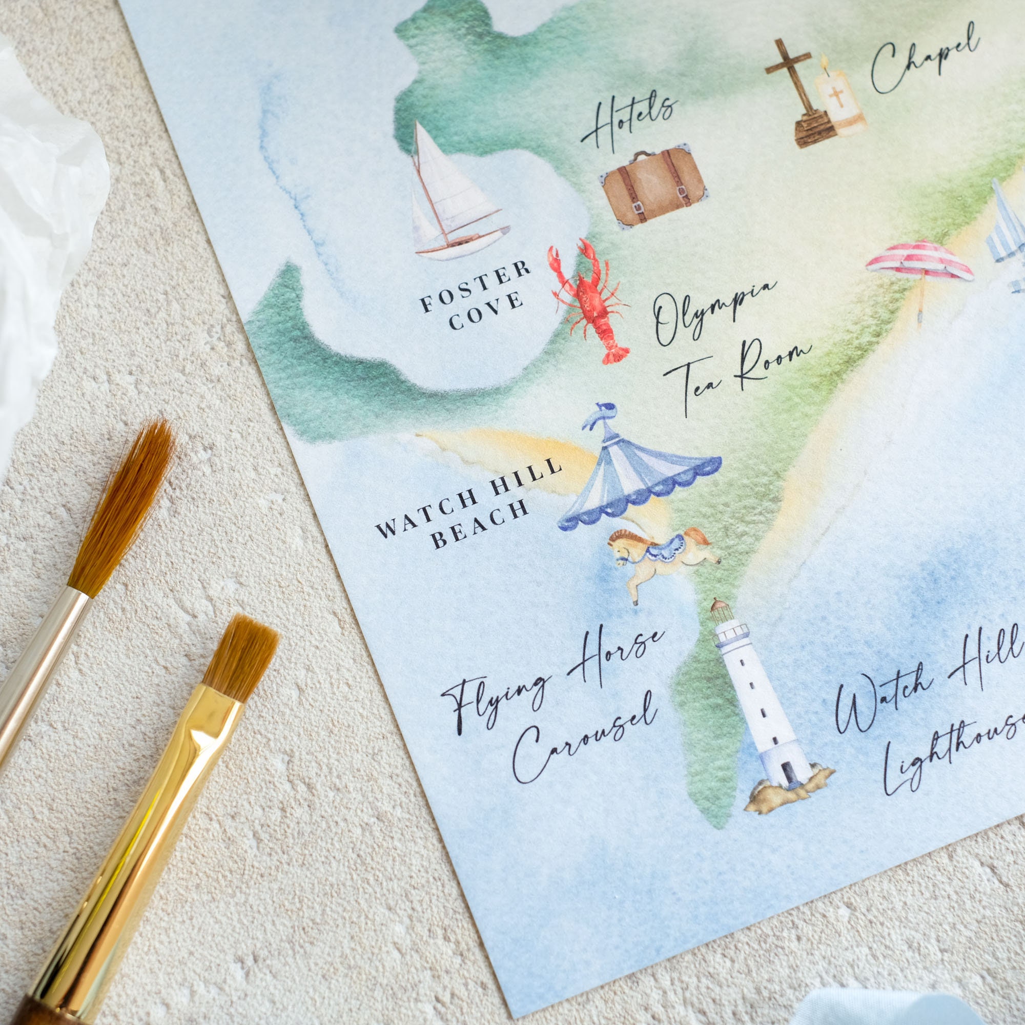 Custom Wedding Map Art, Illustrated Map for Wedding Gift, Personalised ...