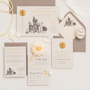 Castle Wedding Invitations, Castle Invites, Custom Wedding Venue ...