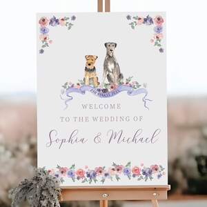 Wedding Welcome Sign With Dogs, Wedding Sign With Dogs, Dog Welcome ...