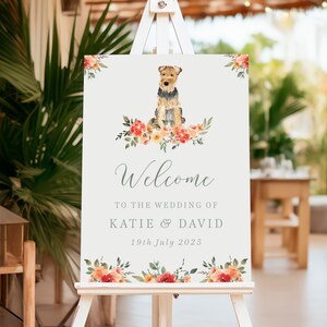 Wedding Welcome Sign With Dogs, Wedding Sign With Dogs, Dog Welcome ...