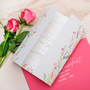 Wildflower Wedding Invitation, Wild Flower Wedding Invite, Wedding ...