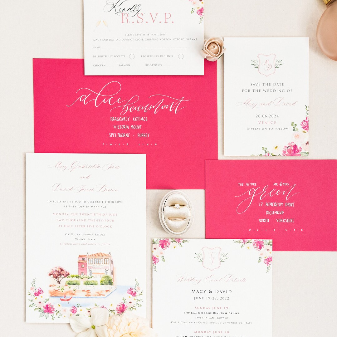 Venice Italy Wedding Invitation Venice Painting Destination - Etsy