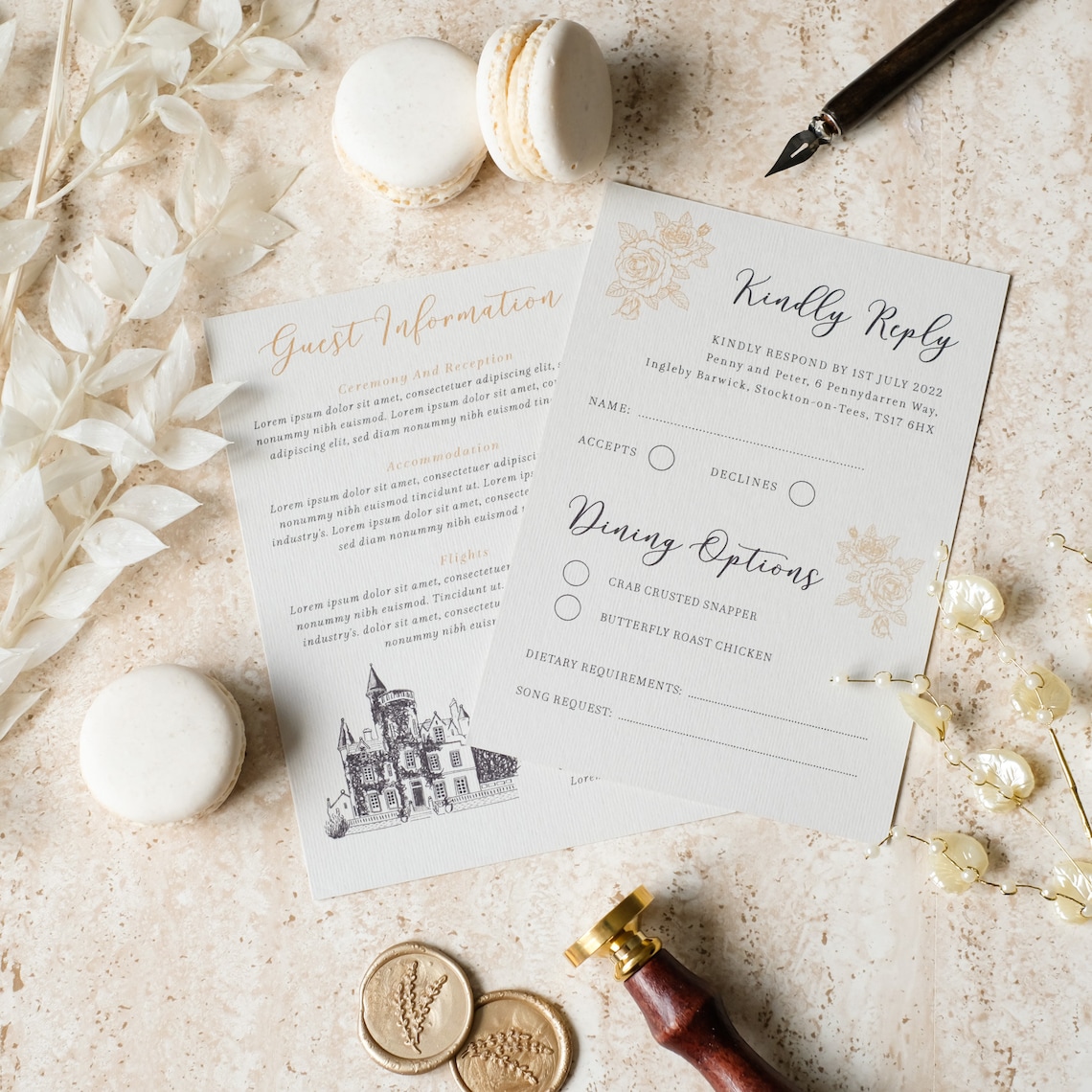Castle Wedding Invitations Castle Invites Custom Wedding - Etsy UK
