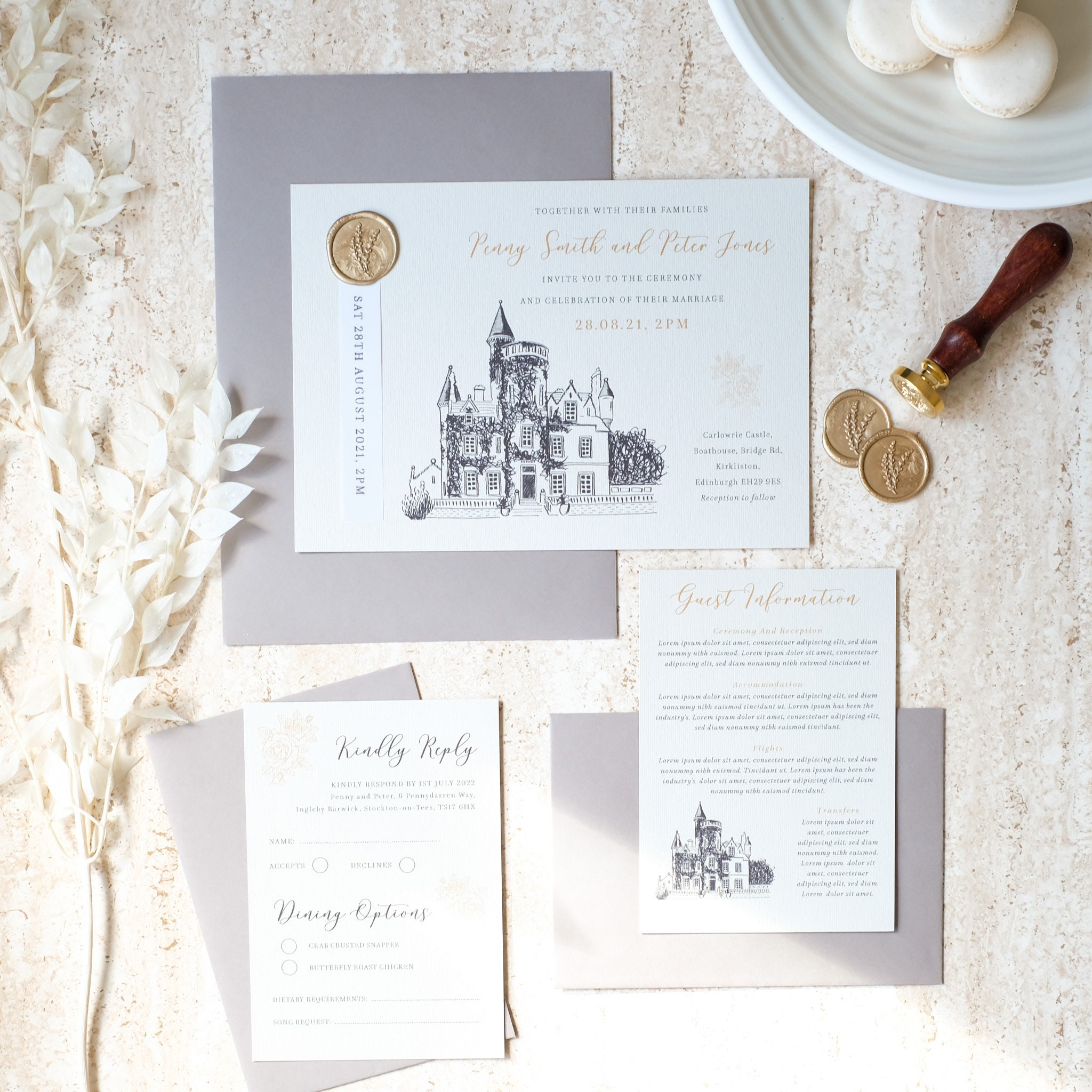 Castle Wedding Invitations Castle Invites Custom Wedding - Etsy UK