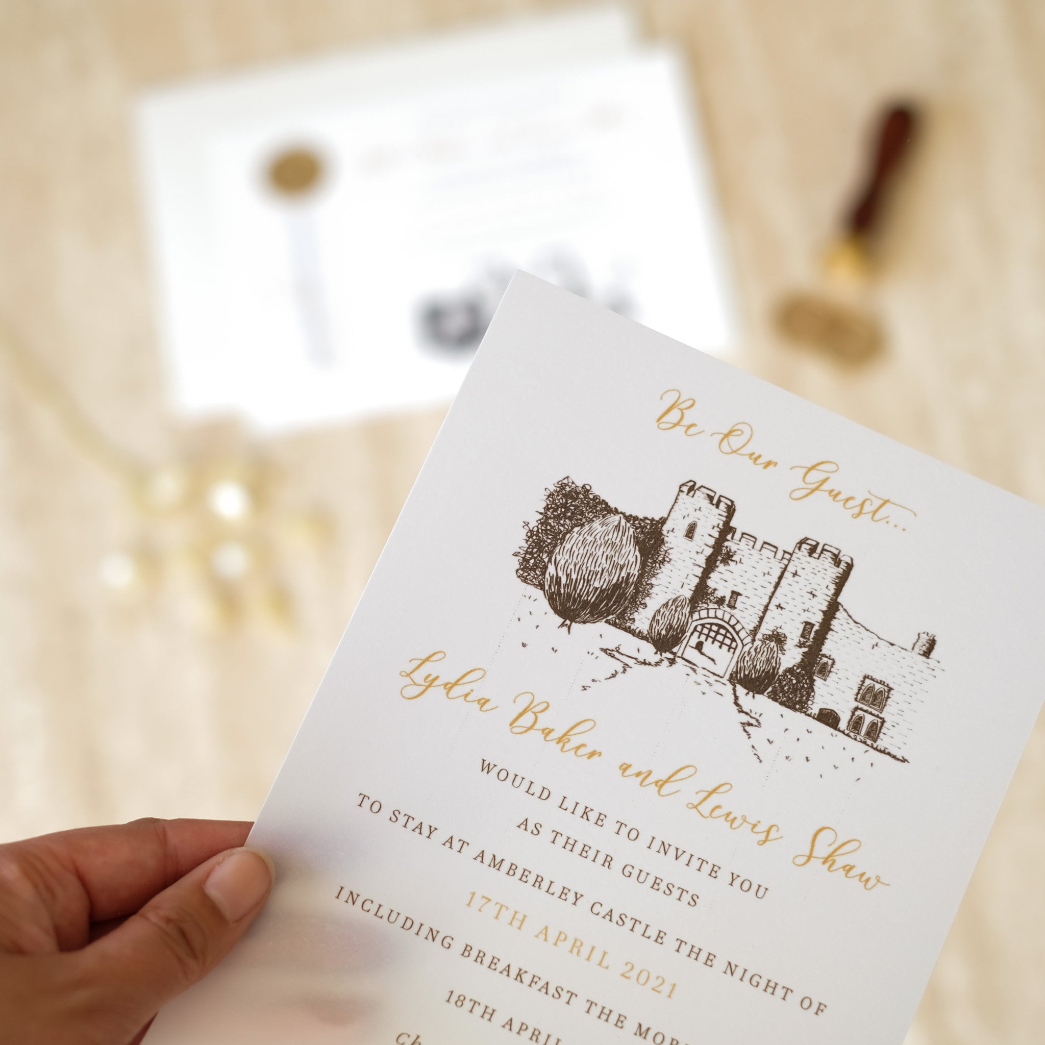 Luxury Castle Wedding Invitations Castle Venue Illustration | Etsy