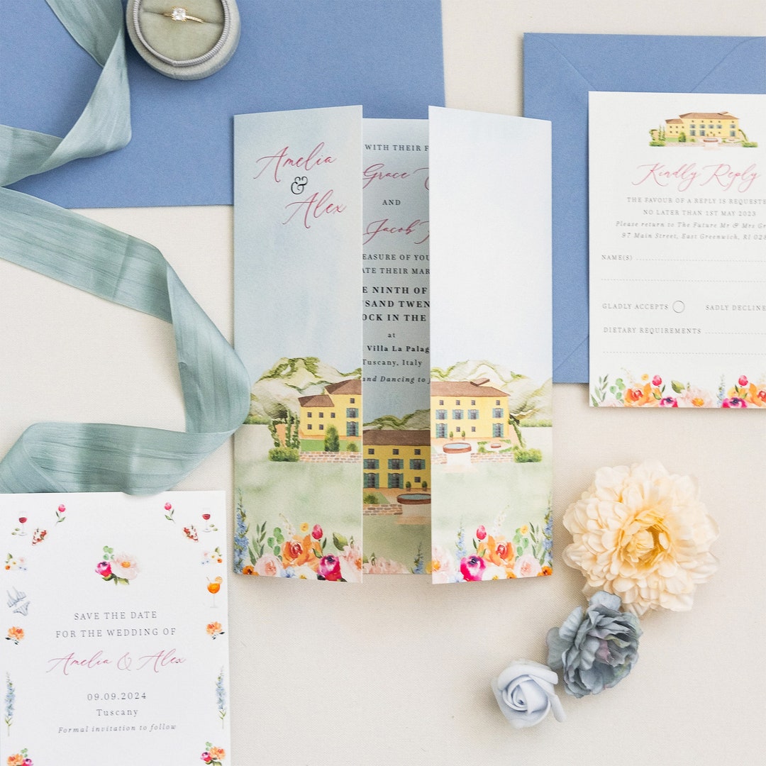 Tuscany Wedding Invitation, Tuscany Wedding Invites, Tuscany Wedding ...