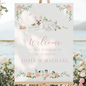 Wedding Welcome Sign With Dogs, Wedding Sign With Dogs, Dog Welcome ...