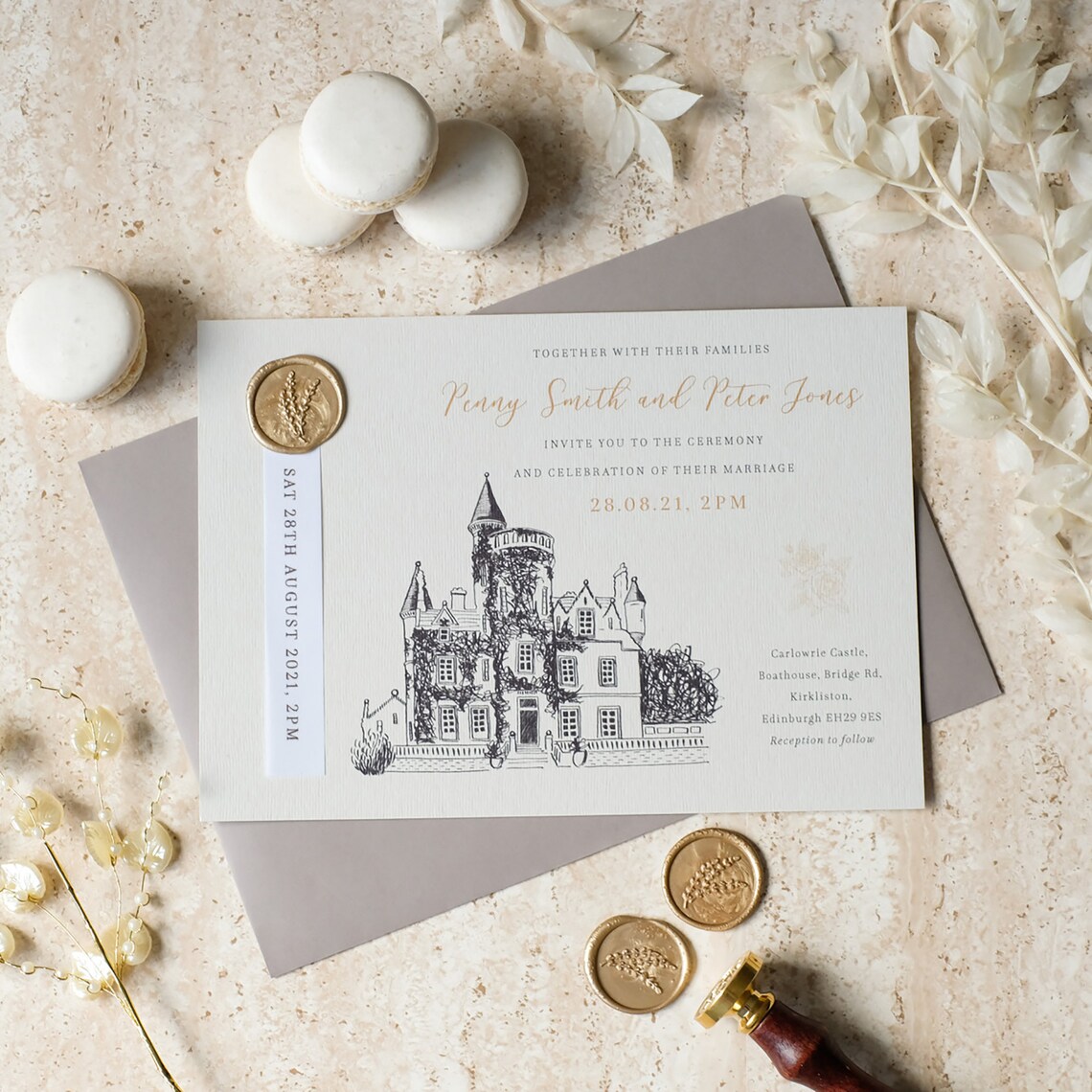 Castle Wedding Invitations Castle Invites Custom Wedding - Etsy UK