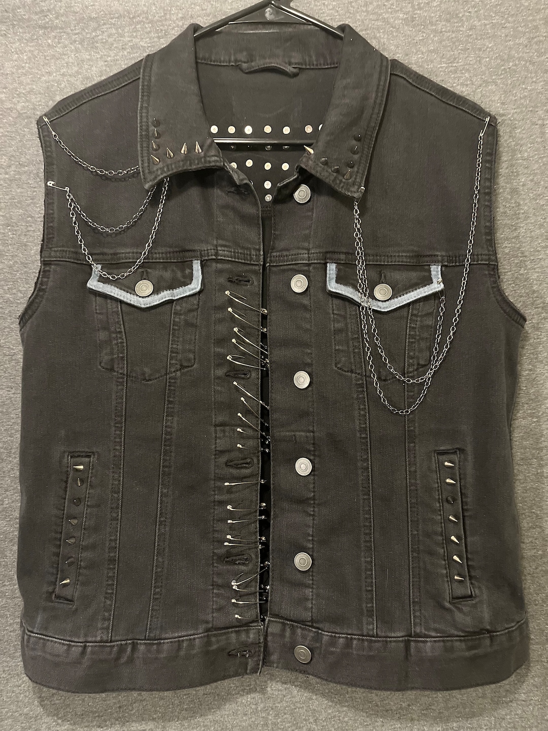 Custom Punk Goth Battle Vest Jacket SIZE MEDIUM - Etsy