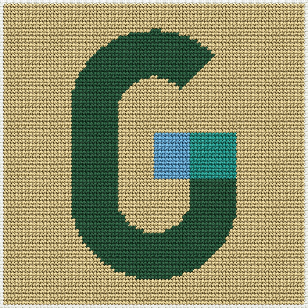 Alphabet Needlepoint Kit Monogram Tapestry Kit Letter G 7 X 7 - Etsy