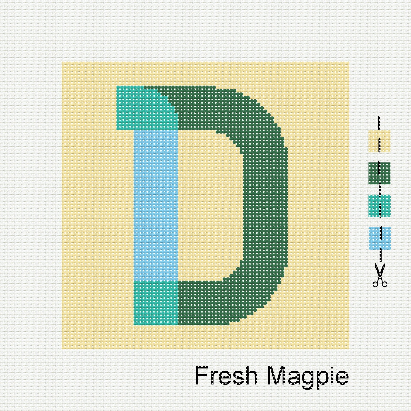 Alphabet Needlepoint Kit Monogram Tapestry Kit Letter D 7" X 7" - Etsy