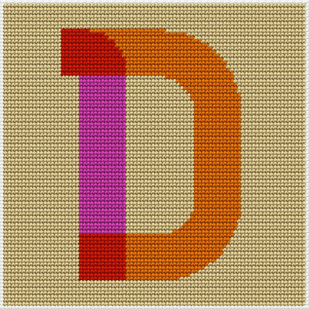 Alphabet Needlepoint Kit Monogram Tapestry Kit Letter D 7" X 7" - Etsy