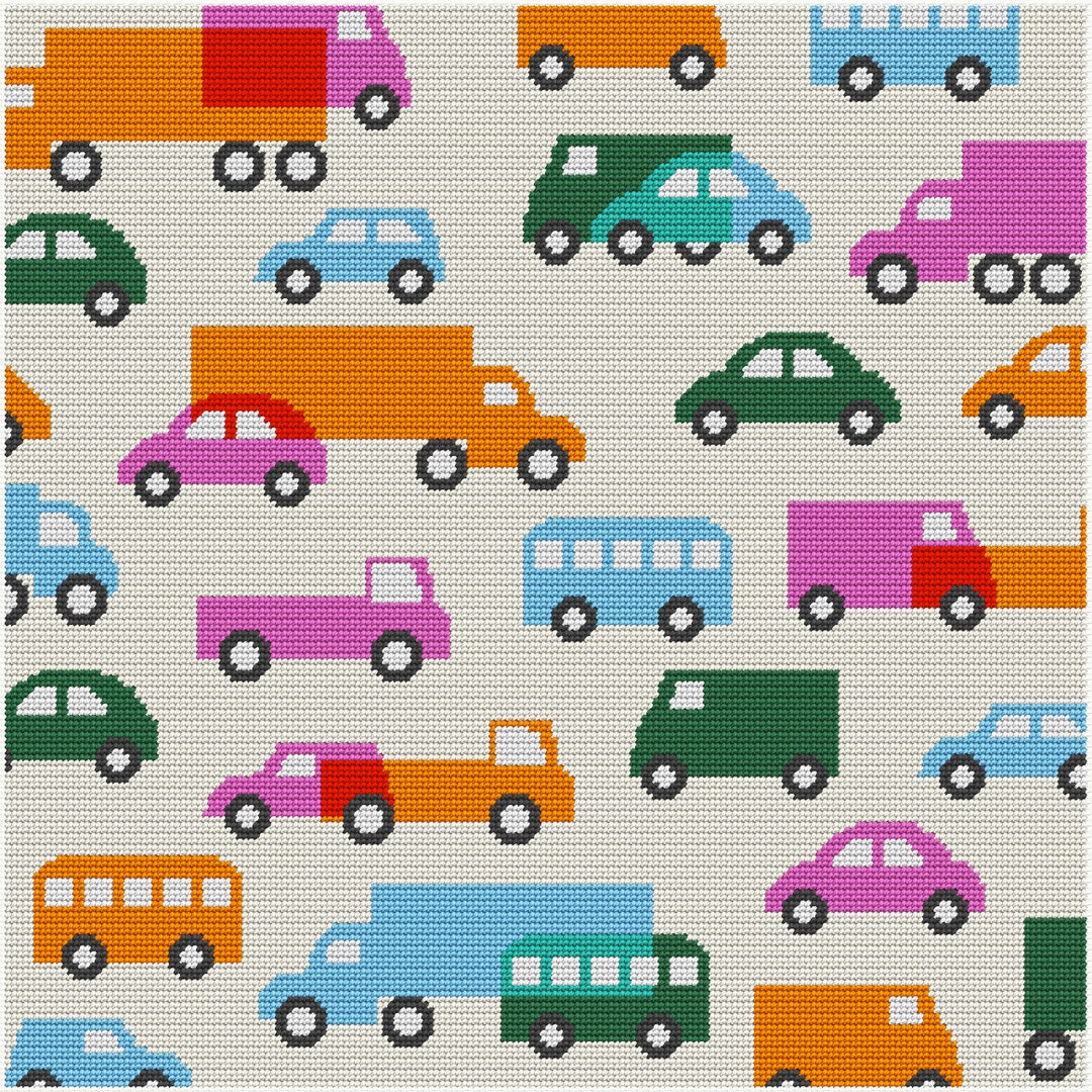 Modern Needlepoint Pillow Kit Traffic Cars Tapestry Kit 16"x16" - Etsy