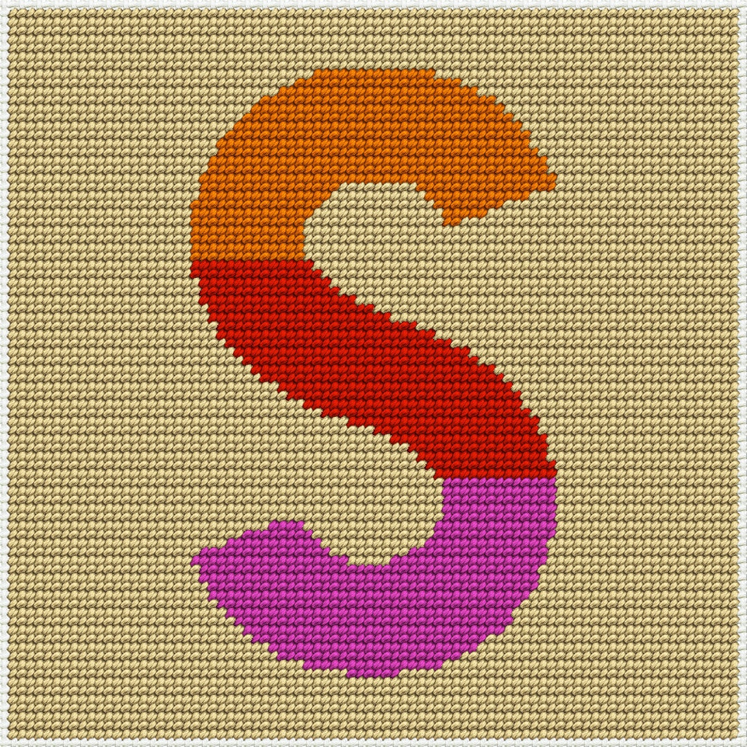 Alphabet Needlepoint Kit Monogram Tapestry Kit Letter S 7" X 7" - Etsy