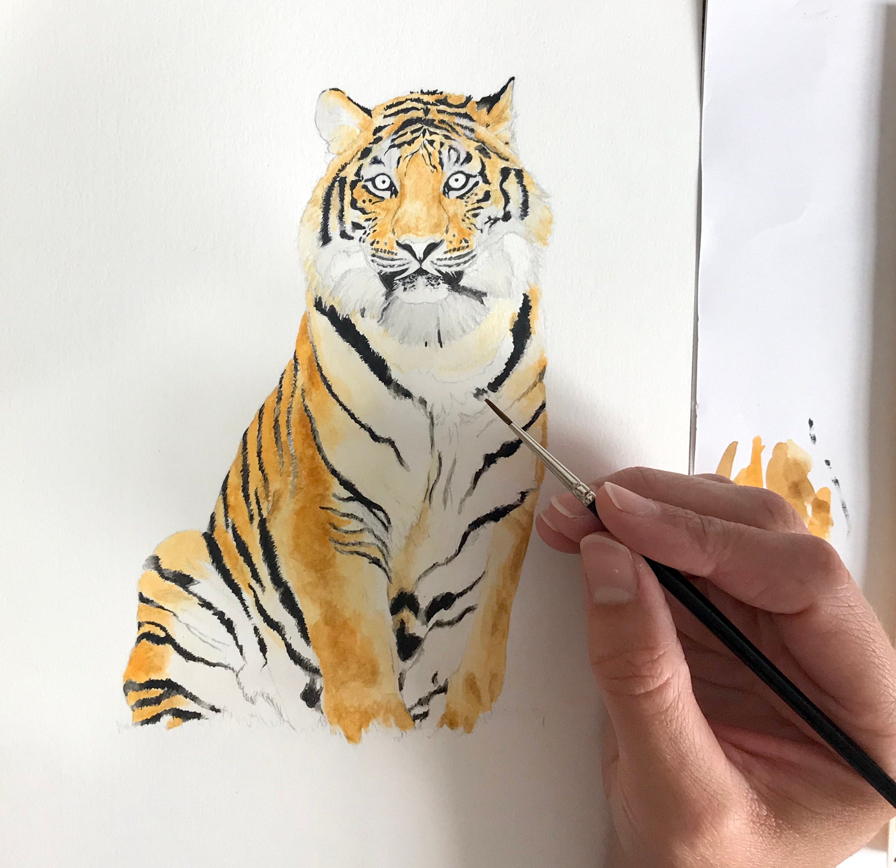 Easy Watercolor Tiger