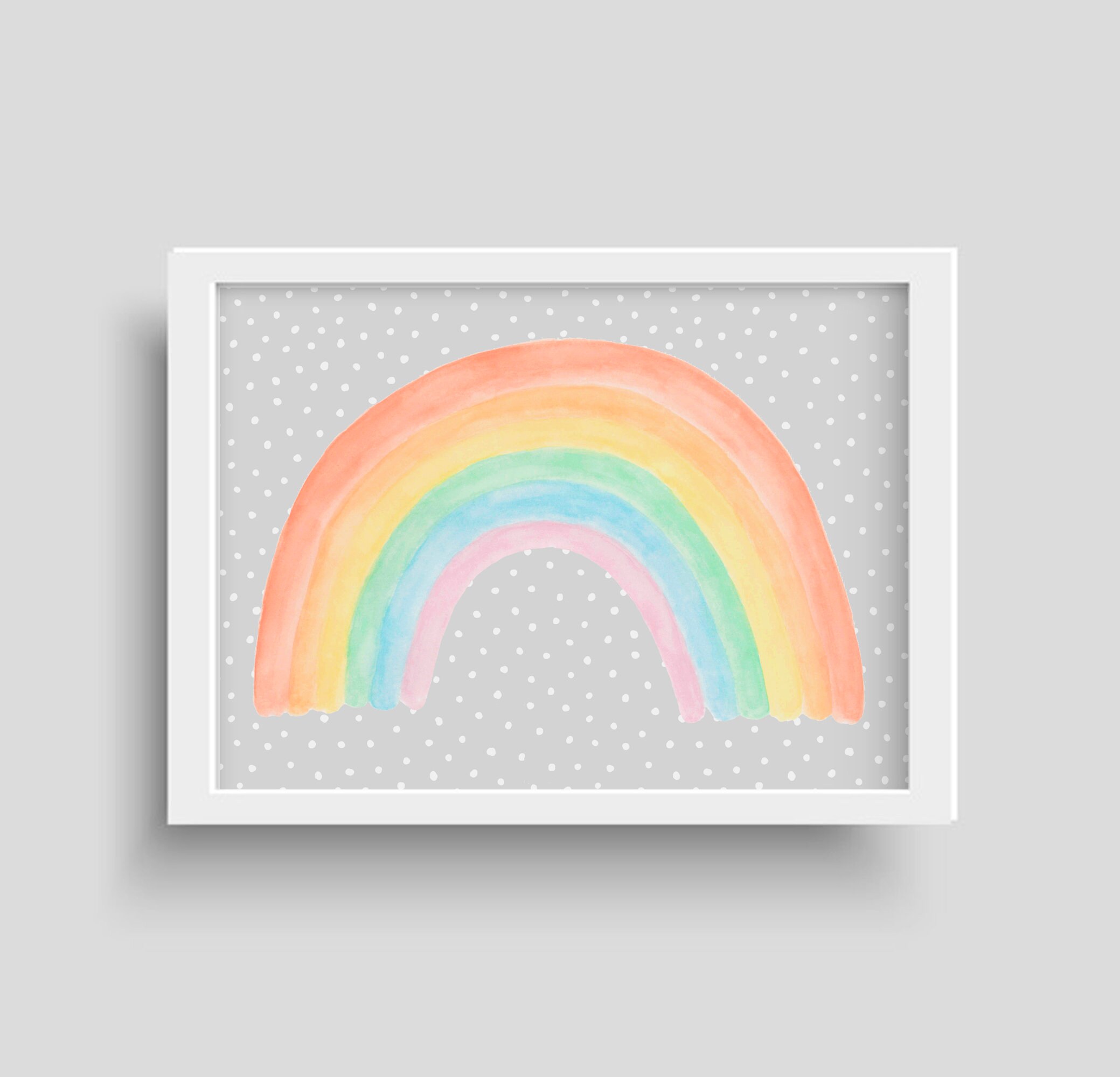 Rainbow Watercolour Art Print Pastel Rainbow Painting for | Etsy