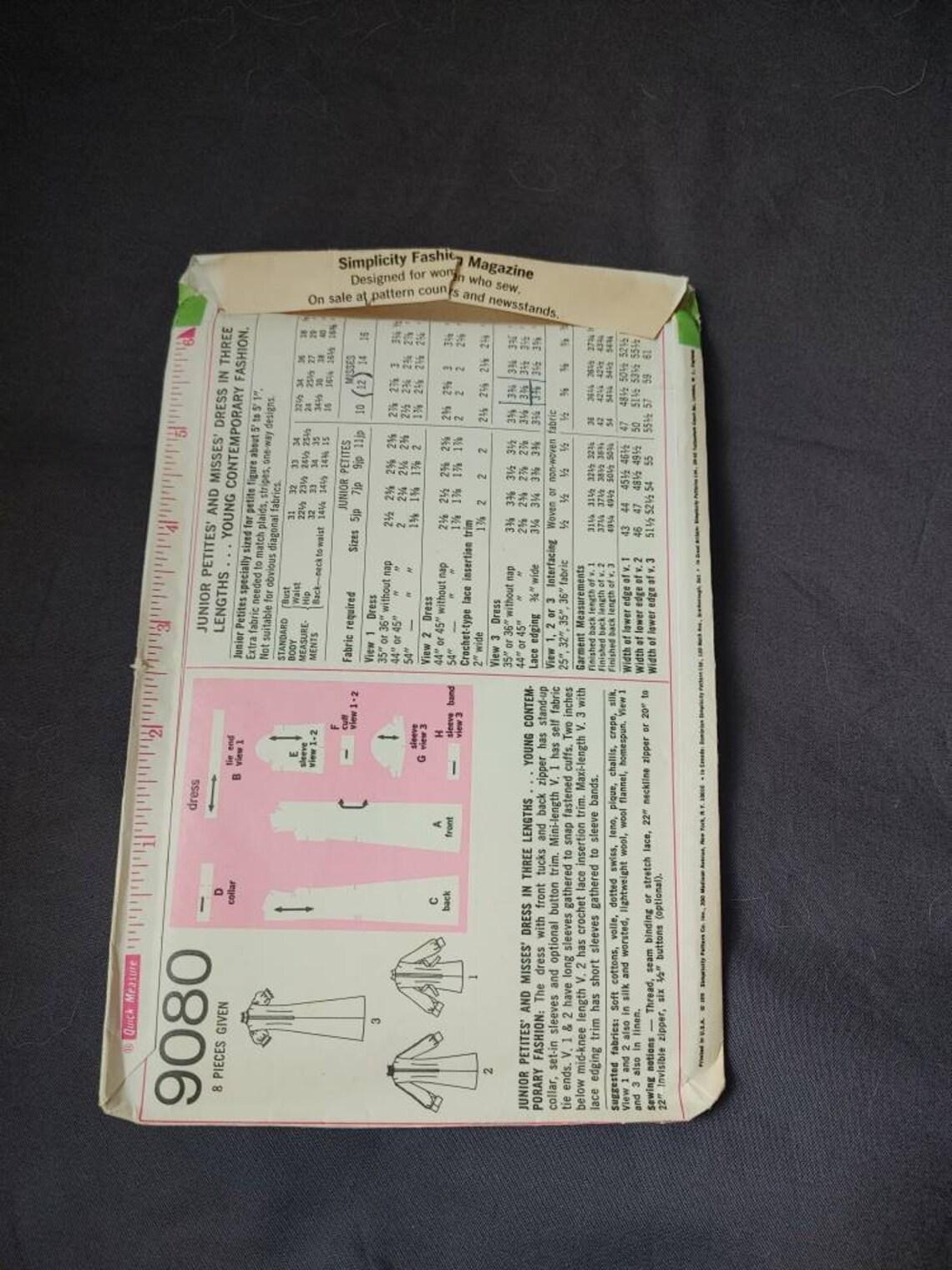 1970 Simplicity 9080 Misses Dress in There Lengths Uncut - Etsy