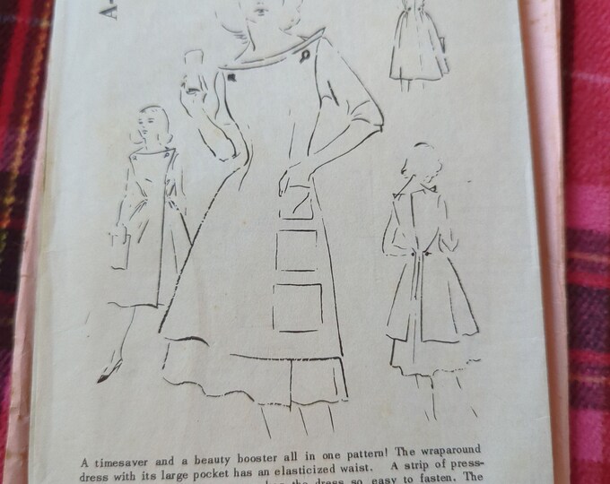 1950s Spadea A-2500 Misses Wraparound Dress Unprinted Pattern Size 12 ...