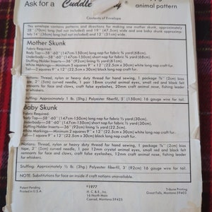 Cuddle Buddy 775 Skunks Uncut Vintage Sewing Pattern - Etsy