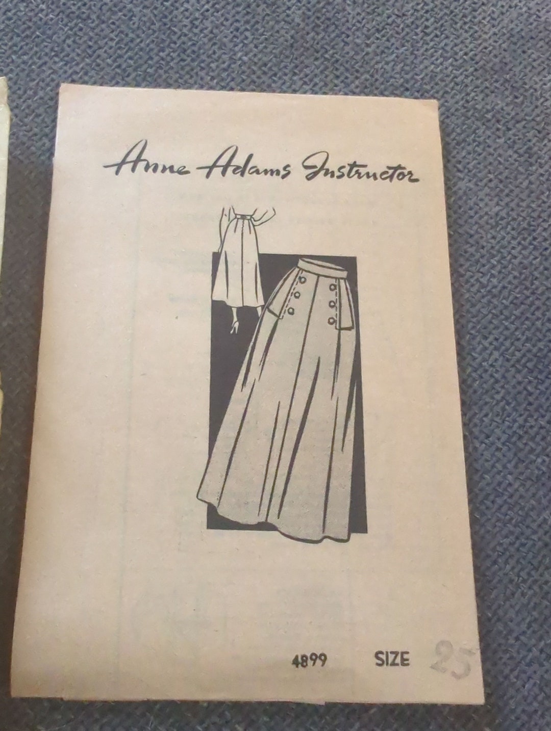 1950s Anne Adams Pattern No 4899 Skirt Unprinted Pattern Size 25 - Etsy