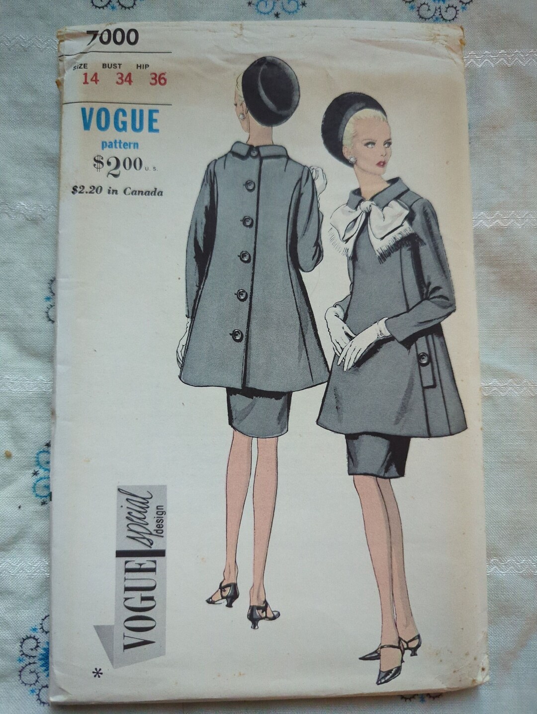 1960s Vogue Special Design 7000 Suit Vintage Printed Pattern Size 14 ...