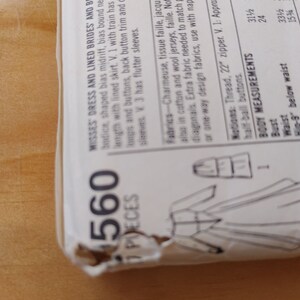 1988 Simplicity 9560 60th Anniversary Pattern Misses Dress and Lined Brides' and Bridesmaids ...