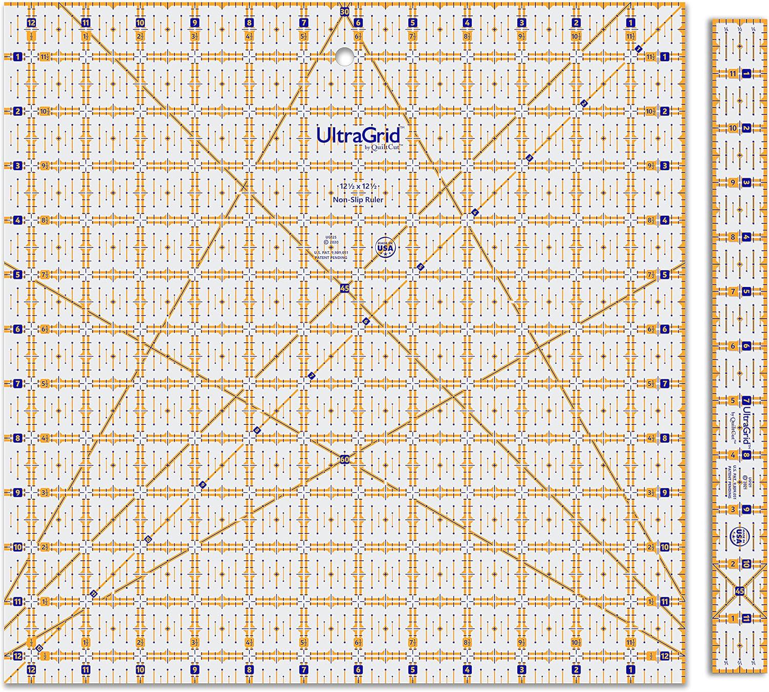 Quiltcut Ultragrid 12" Square Bonus Non-slip Quilting Ruler Set - Etsy