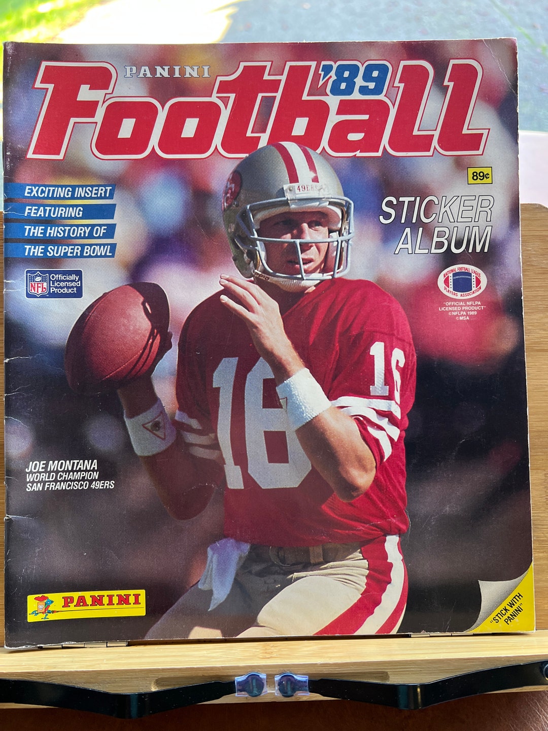 Vintage Panini 1989 Football NFL Sticker Book Album JOE MONTANA Not ...