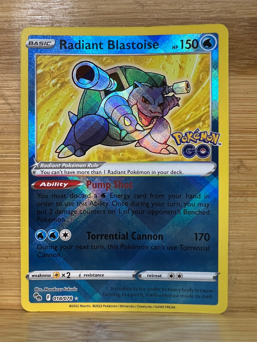 Pokemon TCG Radiant Blastoise Pokemon GO 018/078 Holo Radiant Rare - Etsy