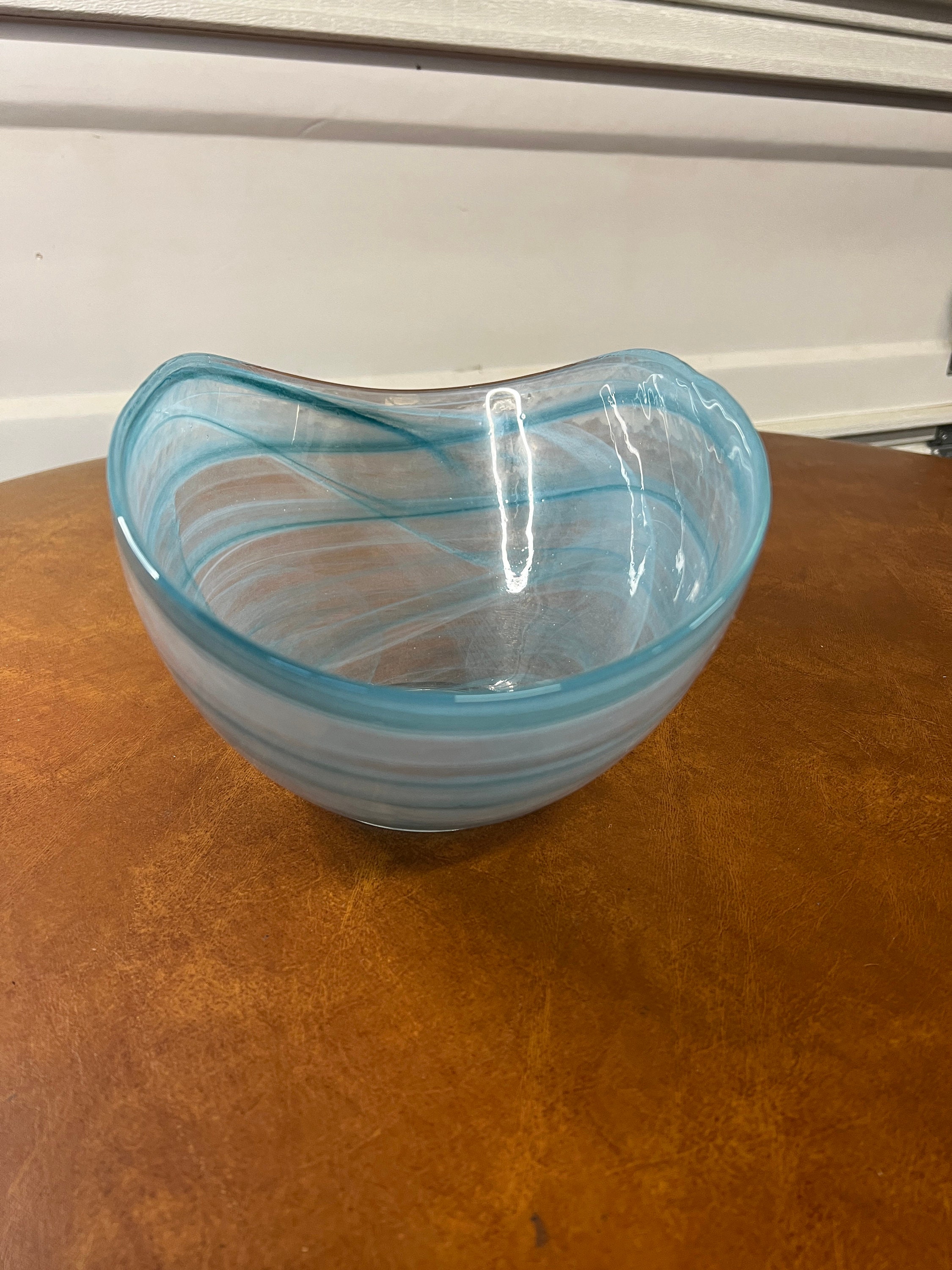Vintage Hand Blown Retro Art Glass Display Piece/serving Dish - Etsy