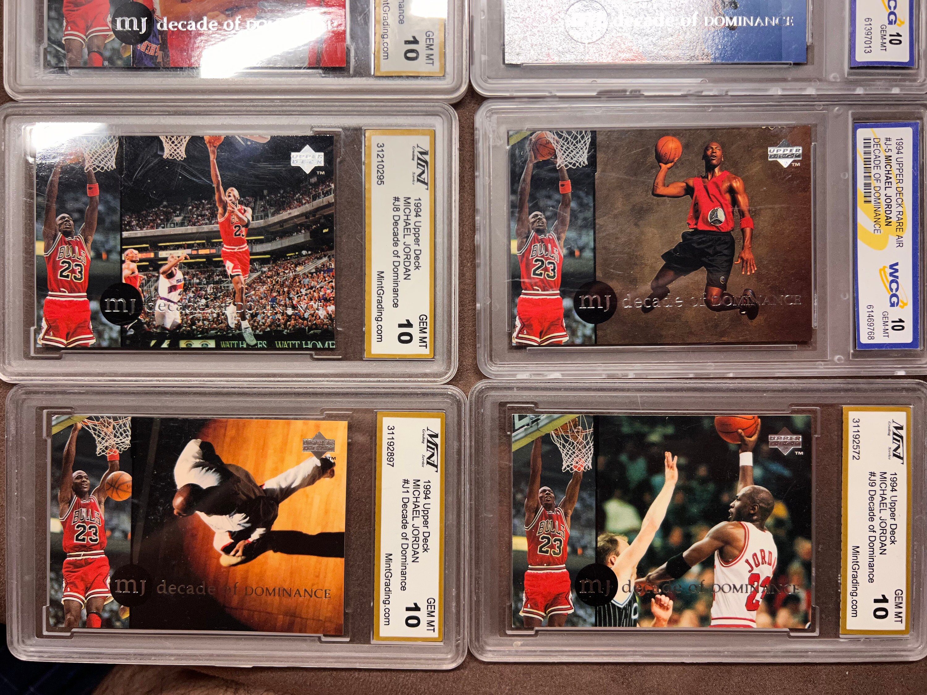 Lot of 9 1994 Upper Deck Michael Jordan Decade of Dominance WCG Mint ...