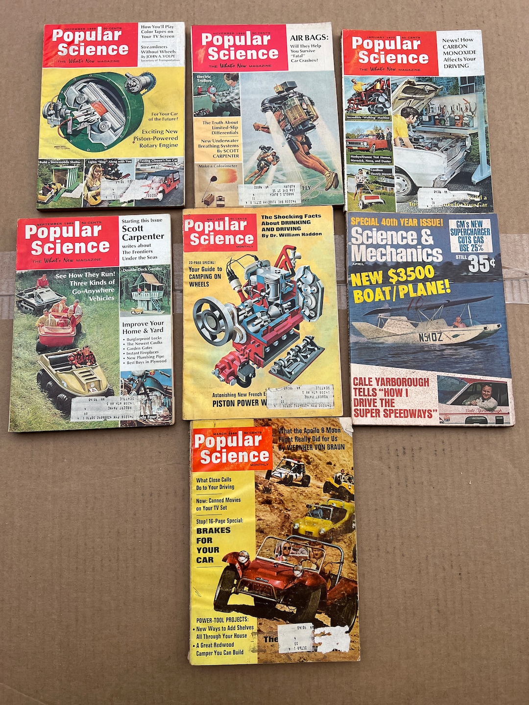Lot of (7) Vintage 1969-1970 Popular Science Magazines - Etsy