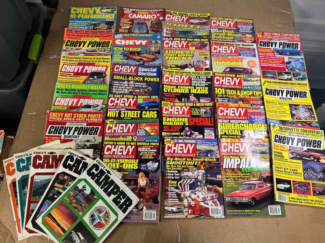 Lot of 29 Chevy Magazine 70's-90's Chevy High Performance, Chevy Camper ...