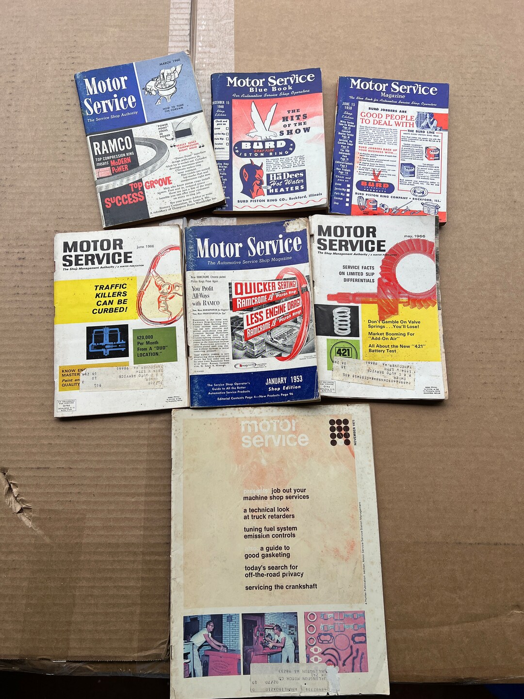 Lot of 7 Motor Service Magazine 1948,1950,1953,1960,1966 Issues - Etsy