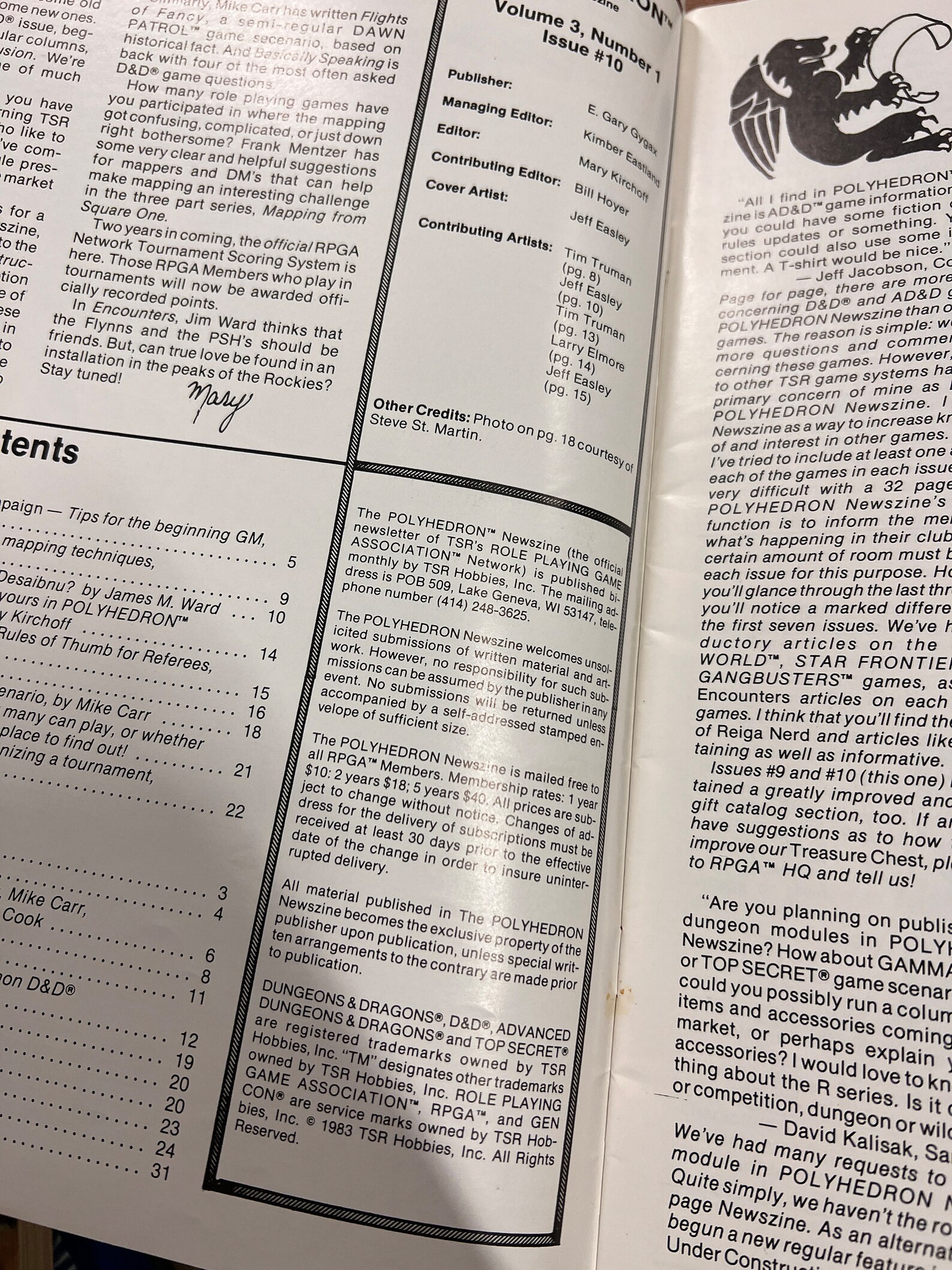 Polyhedron Magazine 10 Dungeons & Dragons TSR RPGA 1980 - Etsy