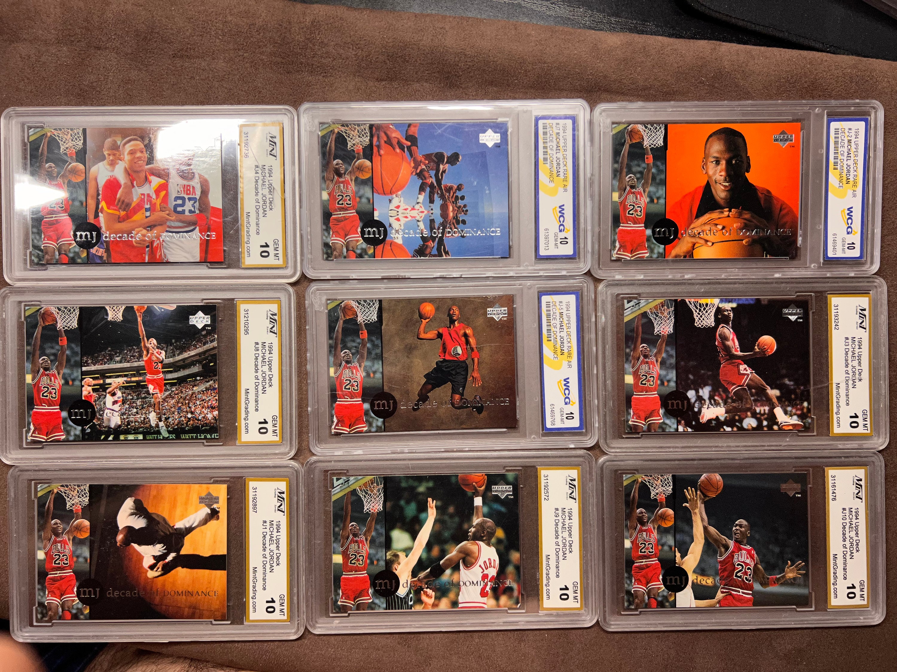 Lot of 9 1994 Upper Deck Michael Jordan Decade of Dominance WCG Mint ...