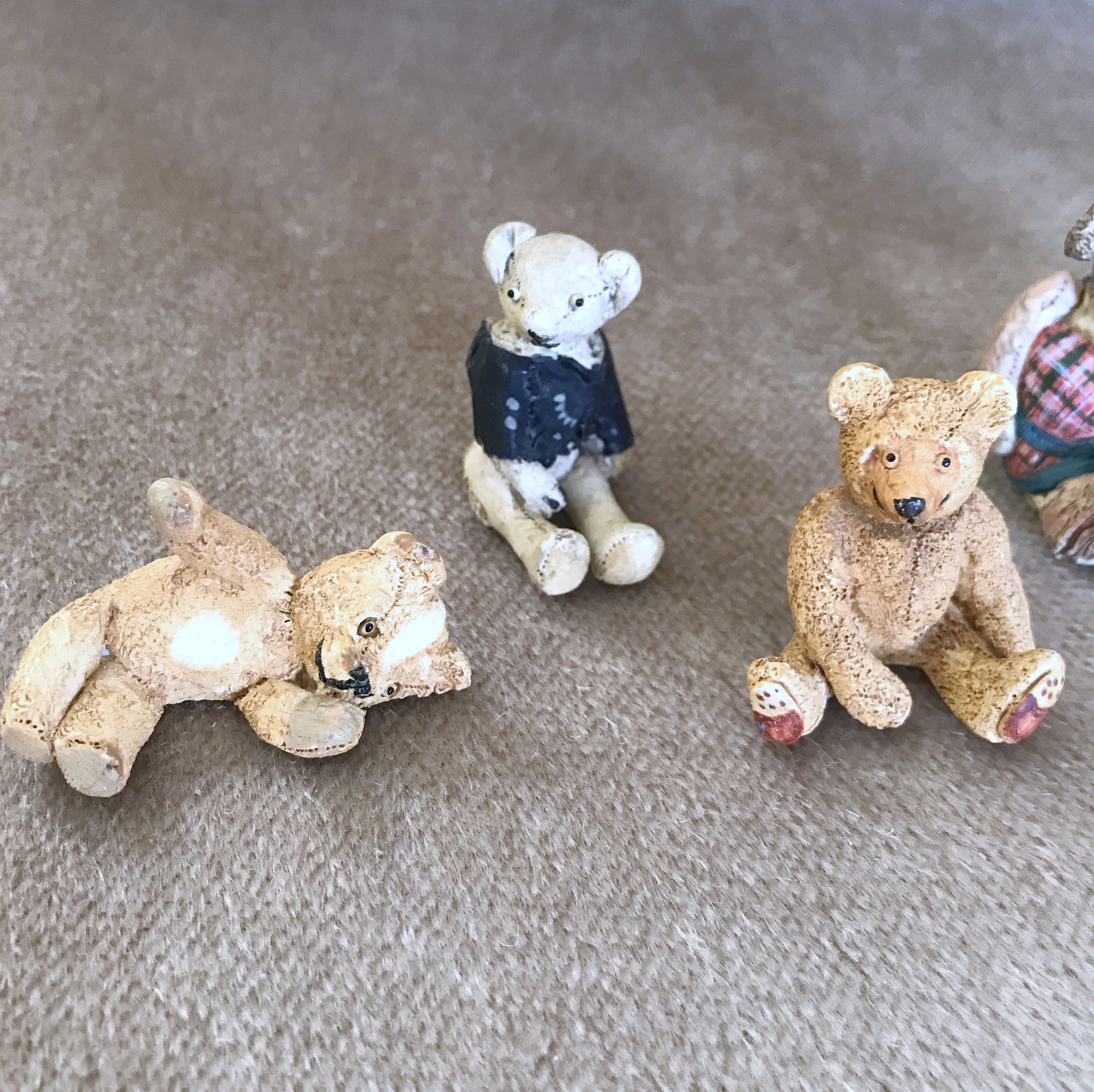 Vintage Peter Fagan Teddy bear set 6 pièces 1:12ème figure à léchelle ...