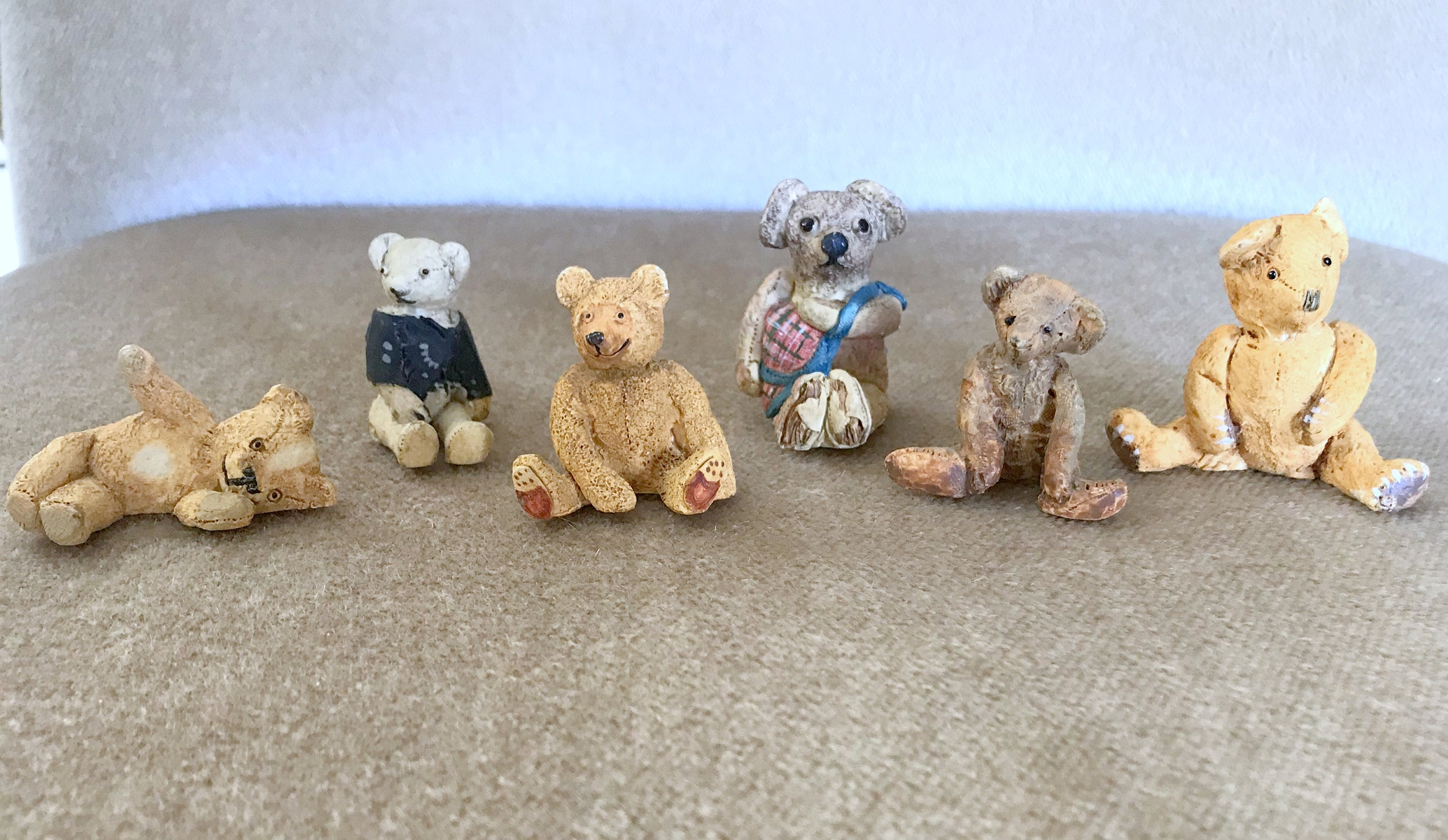 Vintage Peter Fagan Teddy bear set 6 pièces 1:12ème figure à léchelle ...