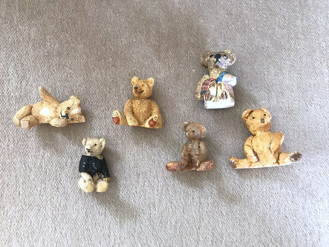 Vintage Peter Fagan Teddy bear set 6 pièces 1:12ème figure à léchelle ...