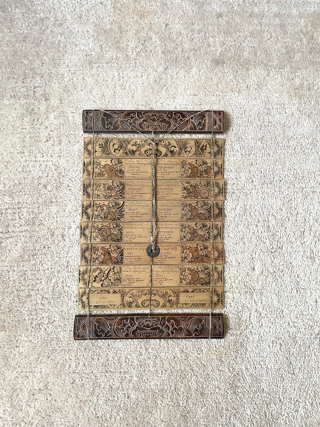 Vintage Hindu Calendar Dutch Flamish Holland Belgium India Oriental ...