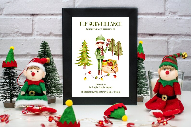 Printable Elf Surveillance Picture, Instant Download, Print at Home ...
