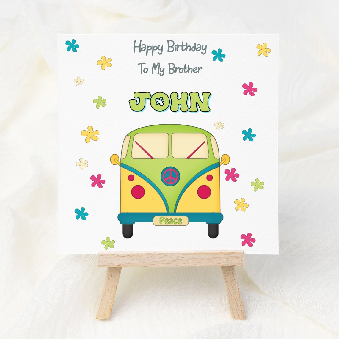 Personalised Camper Van Birthday Card, Camper Card, Birthday Card, for ...