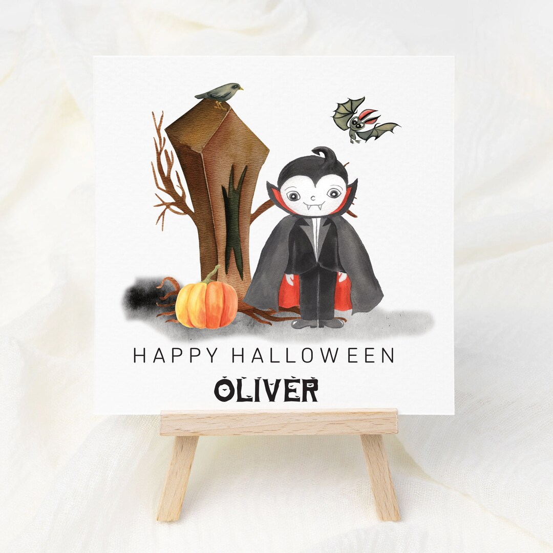 Halloween Card, Happy Halloween Card, Cute Halloween Card, Halloween UK ...