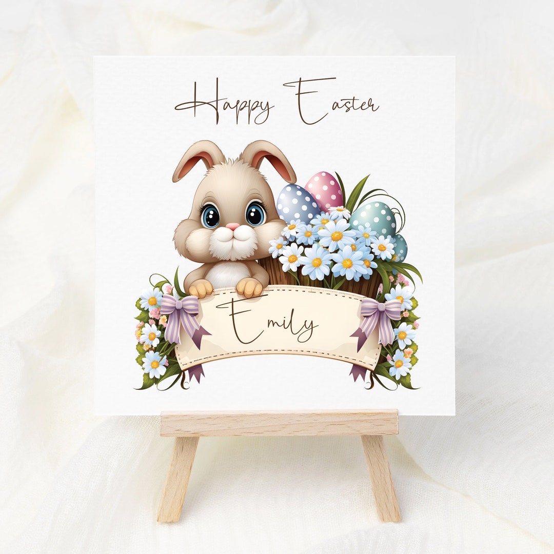 Personalised Easter Card for a Girl, Happy Easter Card for Her, for ...